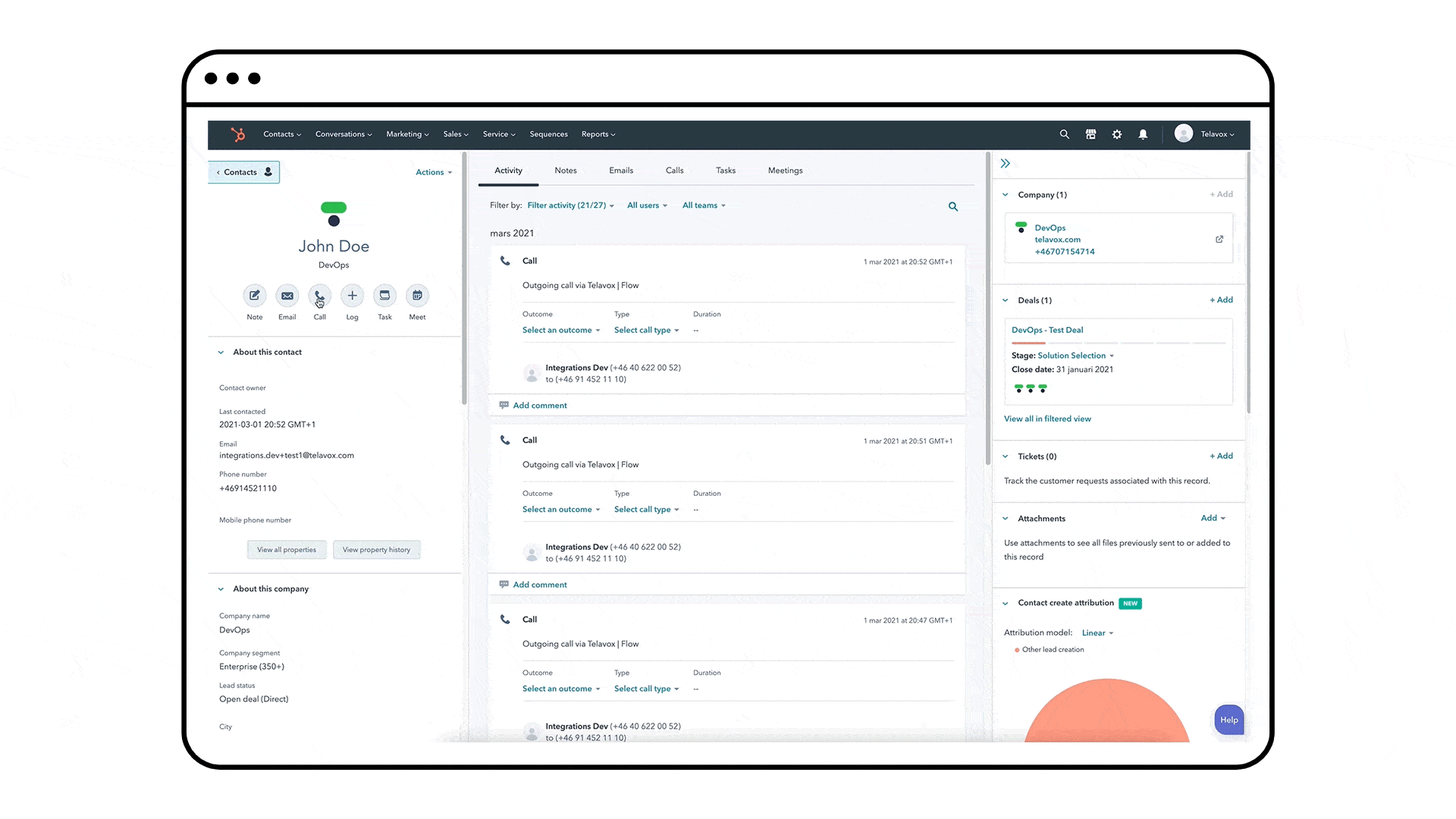 Integration Med HubSpot Telavox Integration Med HubSpot Telavox